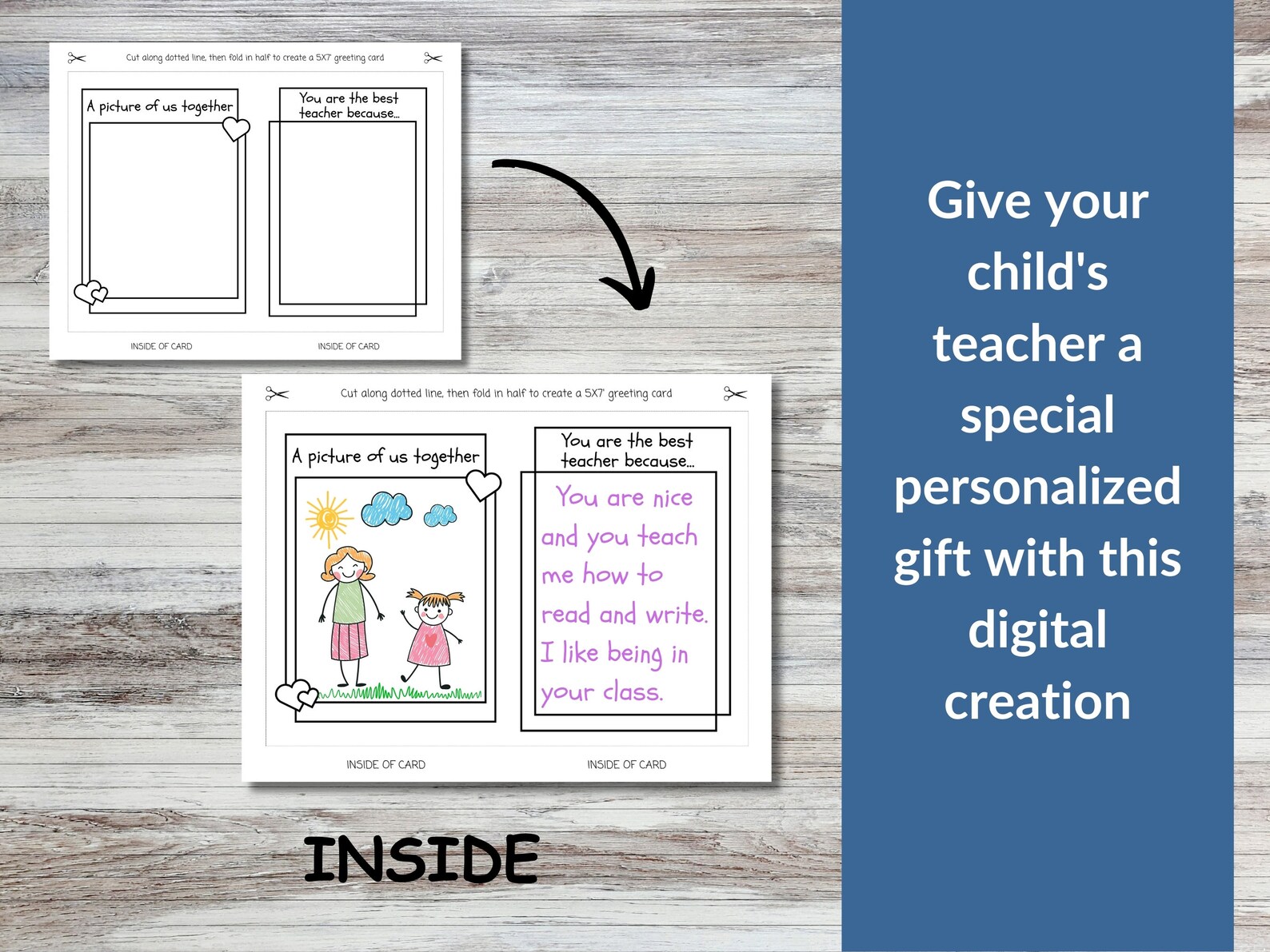 PRINTABLE It Takes a Big Heart Card, Coloring Teacher Card, Thank You ...