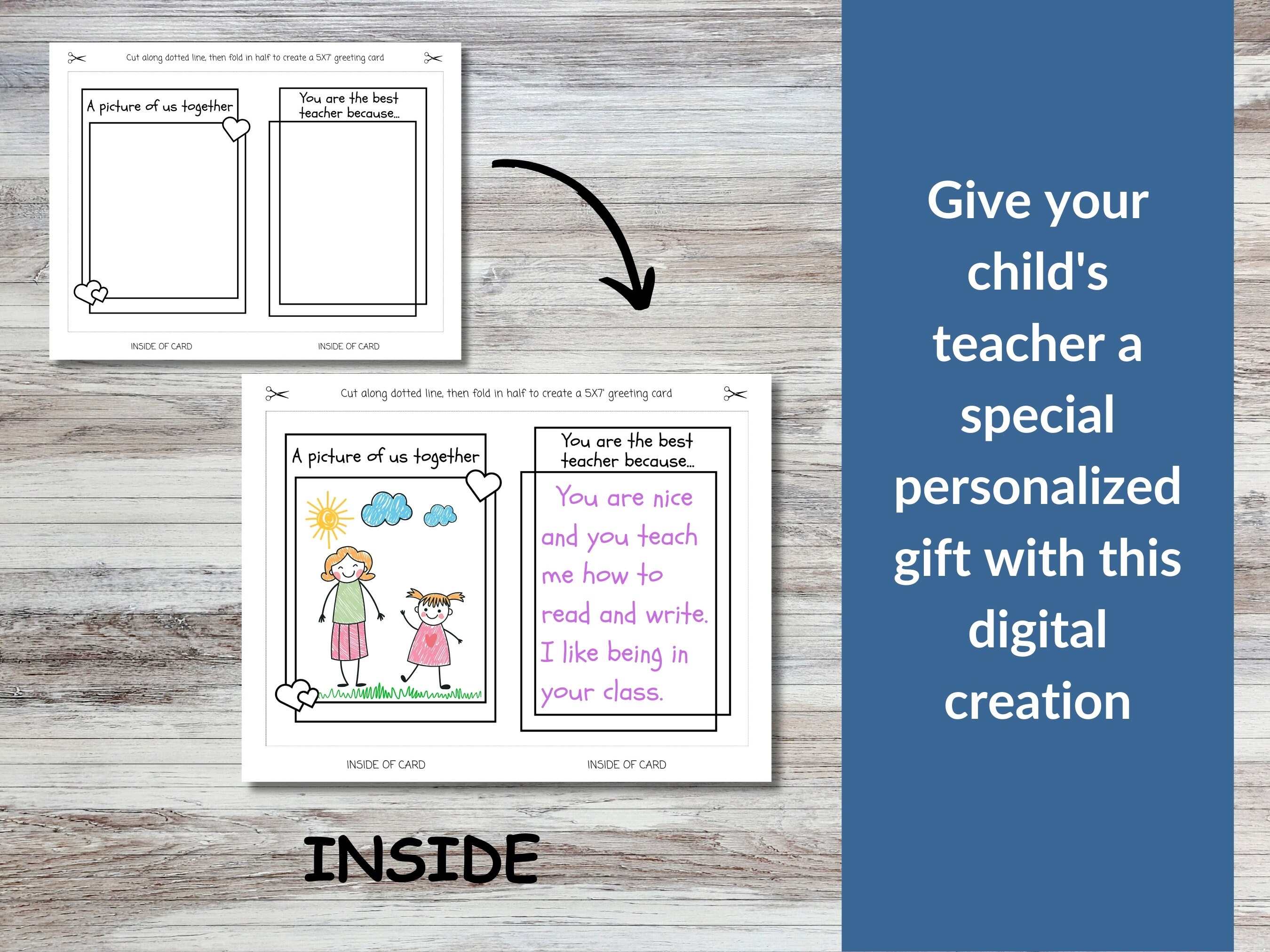 PRINTABLE It Takes a Big Heart Card, Coloring Teacher Card, Thank You ...