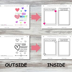 PRINTABLE It Takes a Big Heart Card, Coloring Teacher Card, Thank You ...