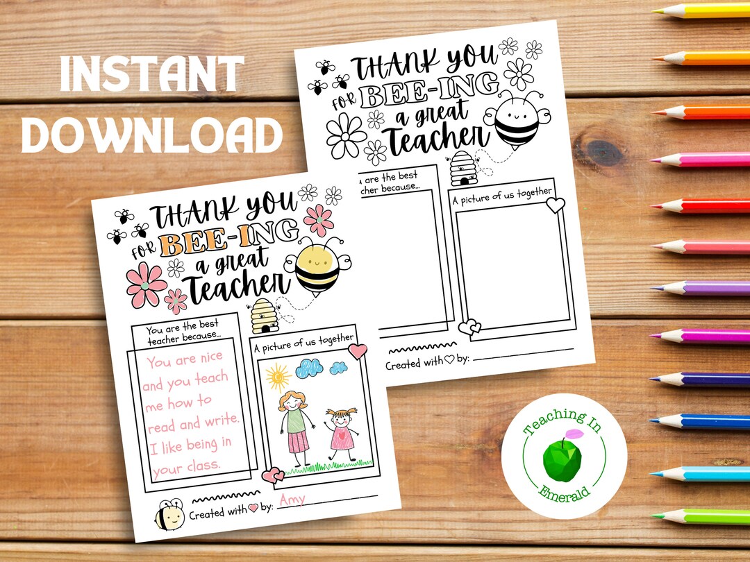 Teacher Appreciation Printable, Teacher Appreciation Week Gift, Thank ...