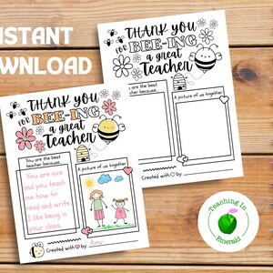 Teacher Appreciation Printable, Teacher Appreciation Week Gift, Thank ...