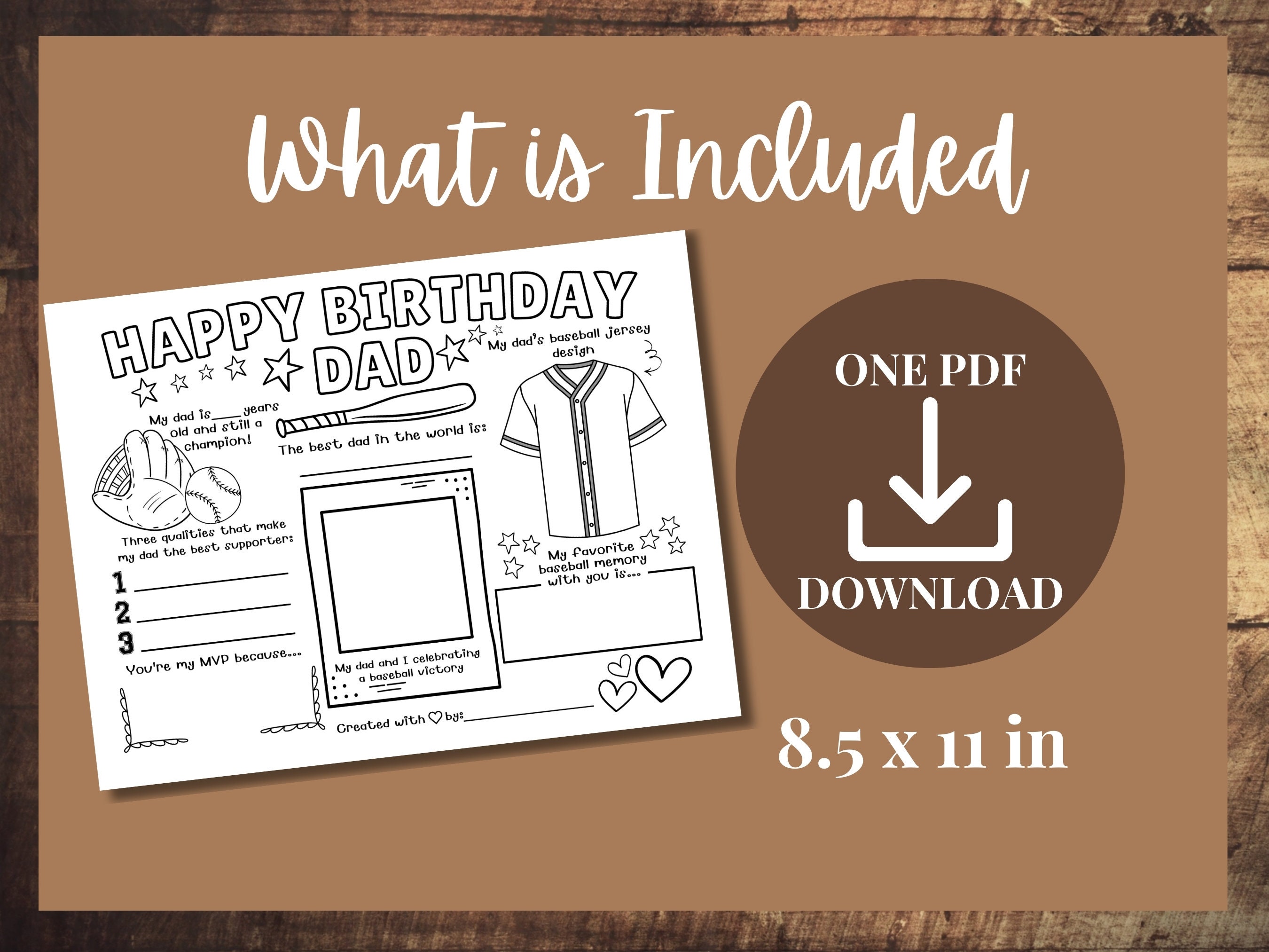 Happy Birthday Dad Baseball Coloring Page, Printable All About Dad, Dad ...