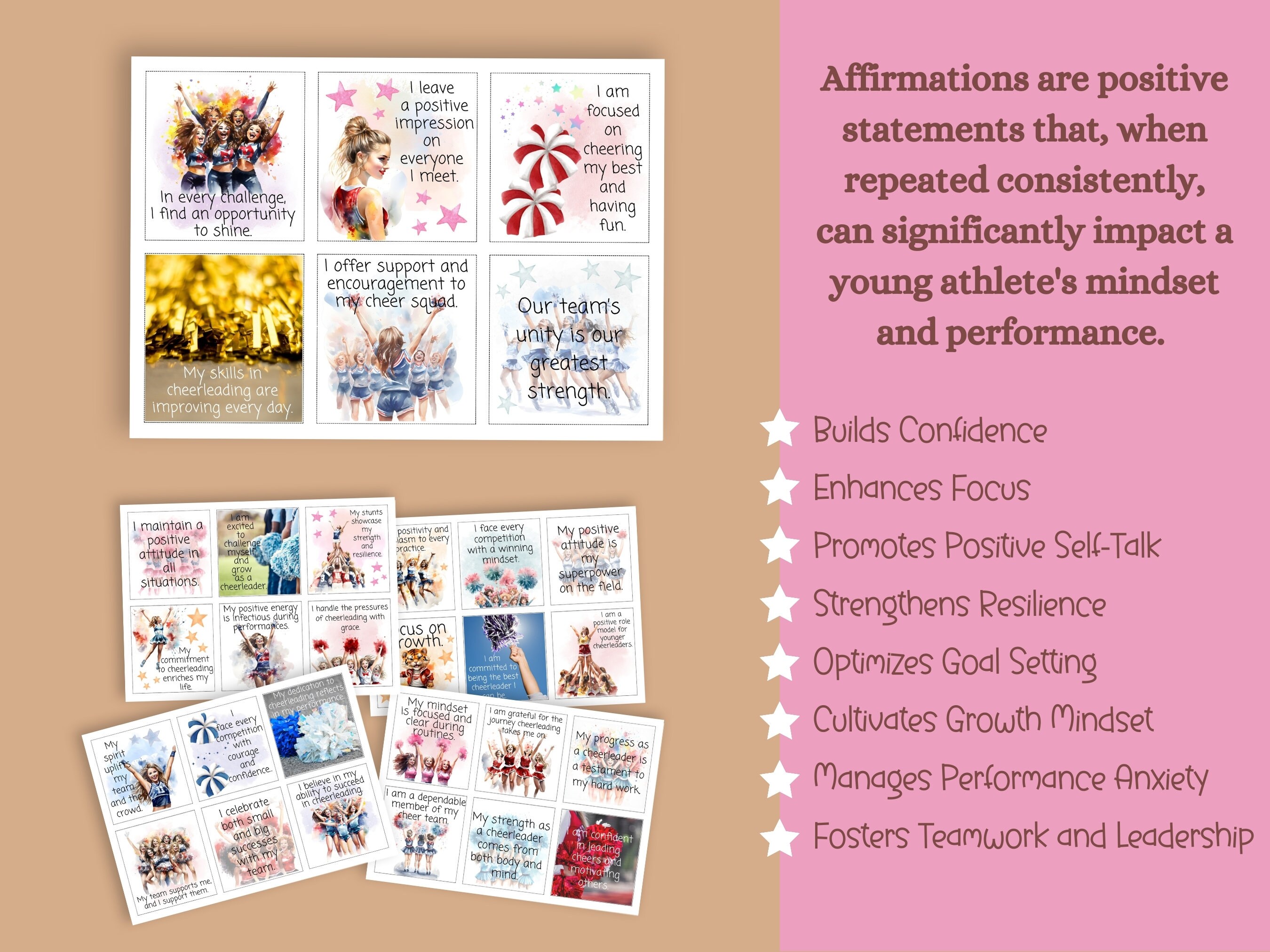 30 Printable Positive Affirmation Cards, Confidence, Motivational Cards ...