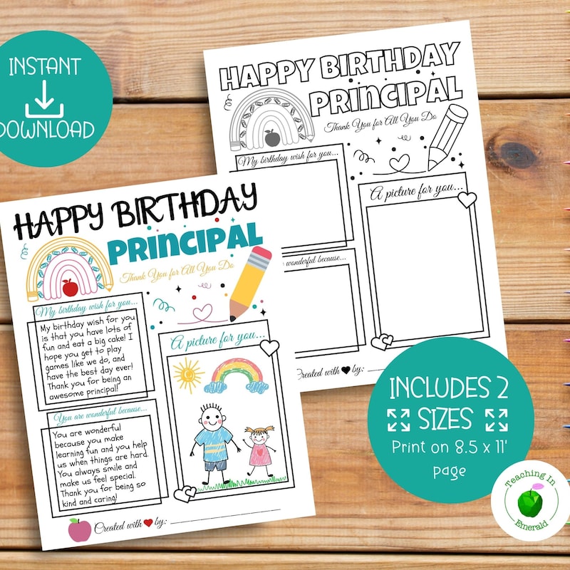 Teacher Birthday Card - Etsy