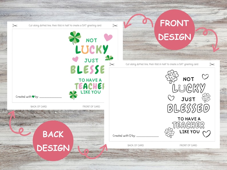 PRINTABLE St. Patrick's Day, Coloring Teacher Card, Thank You Teacher ...