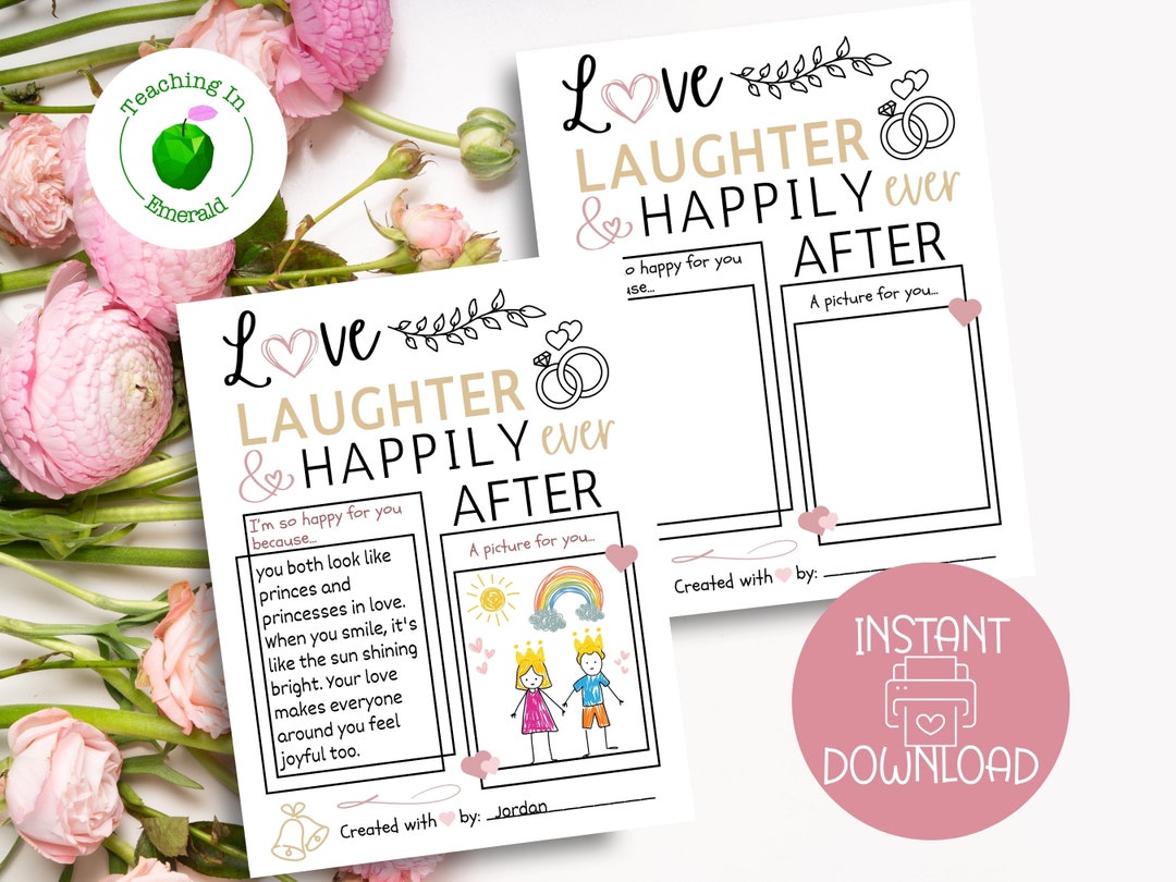 Kids Wedding Activity, Kids Bridal Shower Activity, Printable Wedding ...