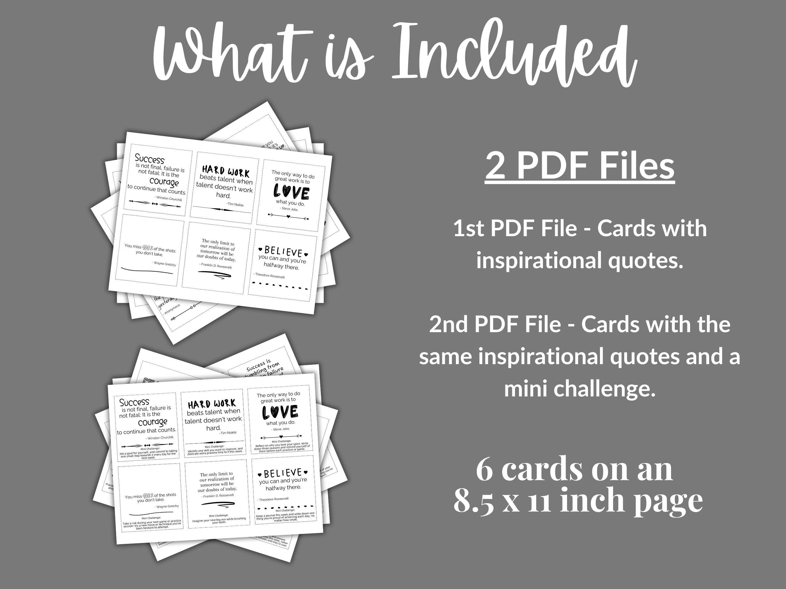 24 Printable Empowering Quotes for Young Athletes, Cards for Kids, Self ...