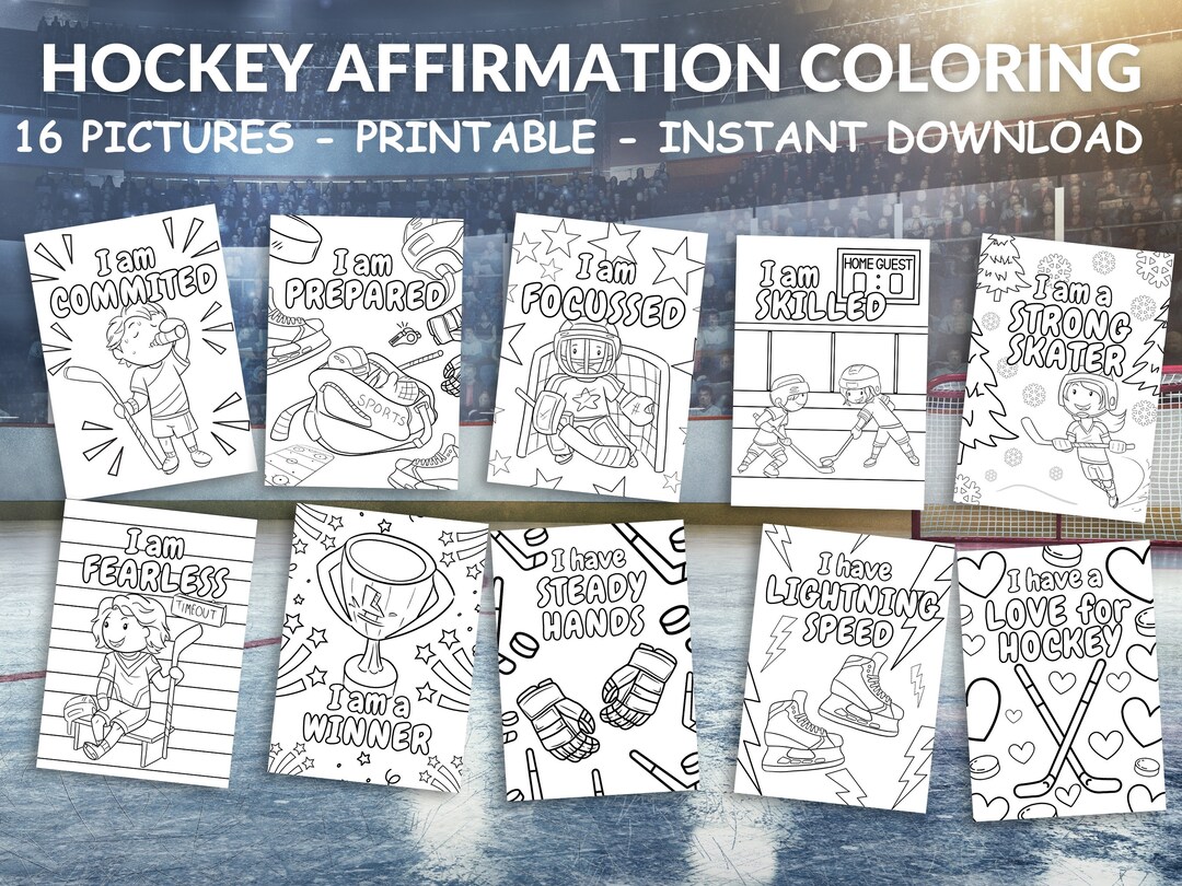 Hockey Positive Affirmation Printable Cards, Kids Affirmation Cards ...