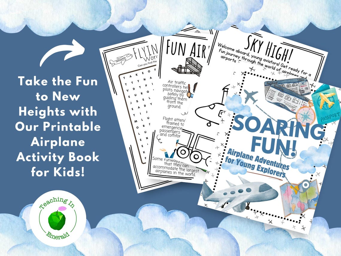 Airport Social Story, Airplane Coloring, Airplane Activity Book, Travel ...