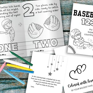 Baseball Book, Baby Shower, Number Book, 123 Coloring Book, Baby's ...