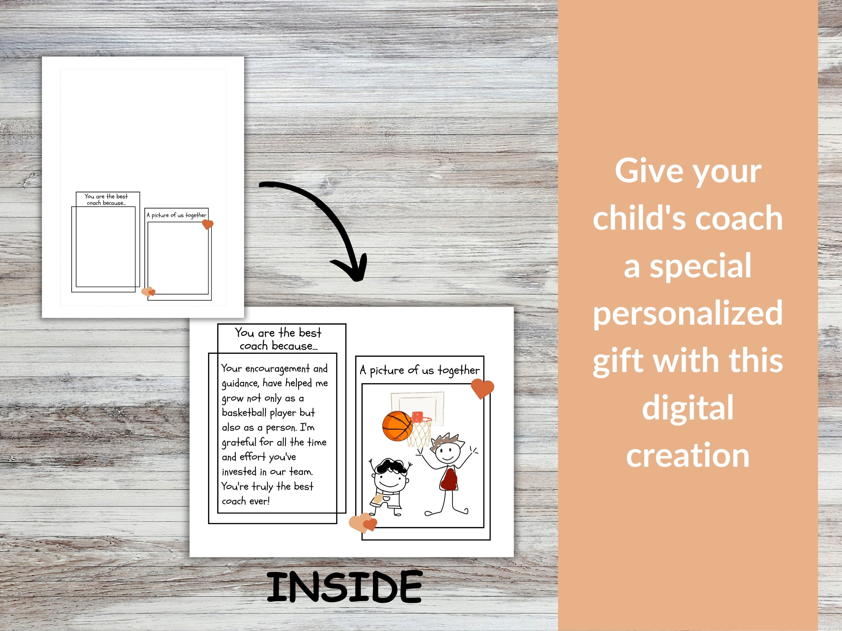 PRINTABLE Basketball Card, Coloring Coach Card, Thank You Coach, Coach ...