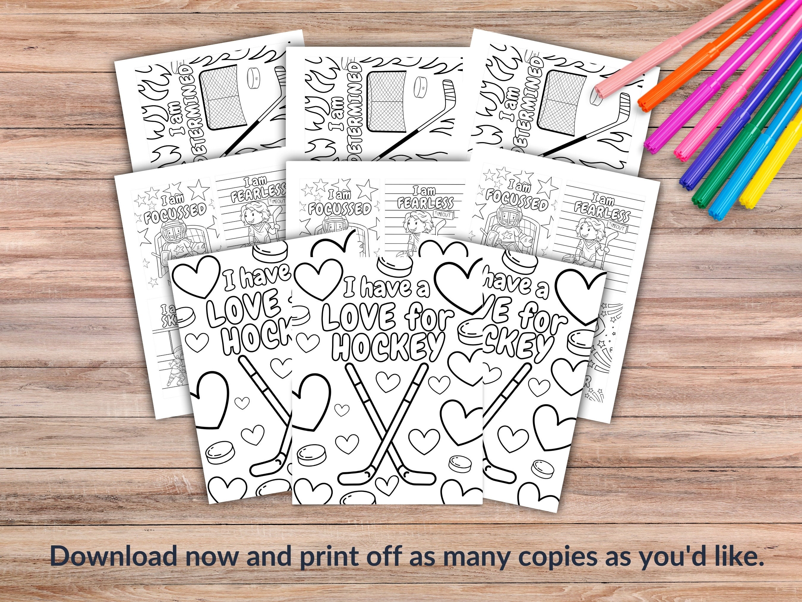 Hockey Positive Affirmation Printable Cards, Kids Affirmation Cards ...