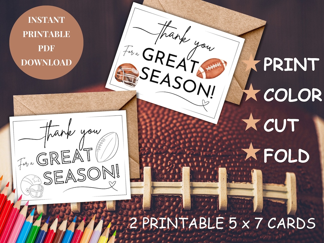 PRINTABLE Football Card, Coloring Coach Card, Thank You Coach, Coach ...