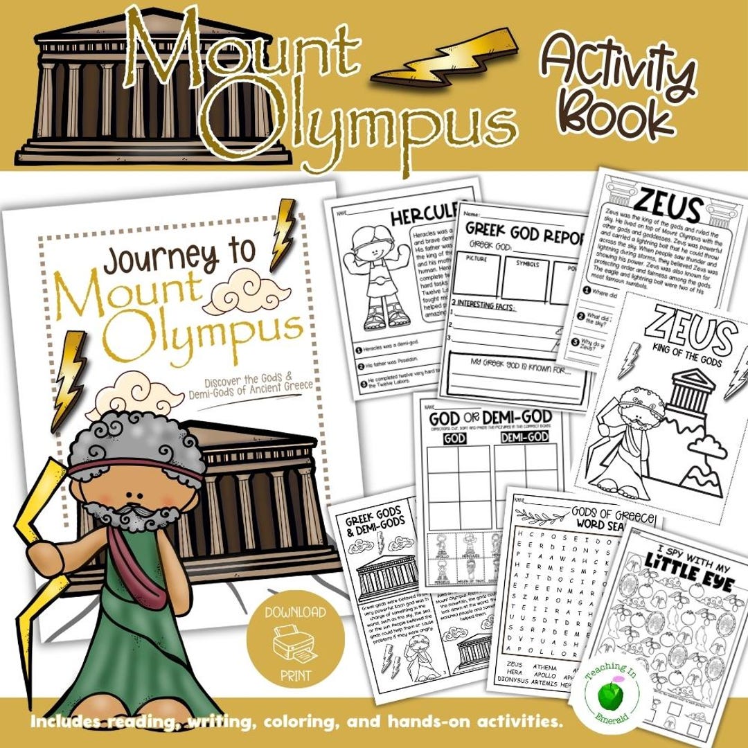 Greek Mythology Activities for Kids, Greek Gods Unit, Printable ...