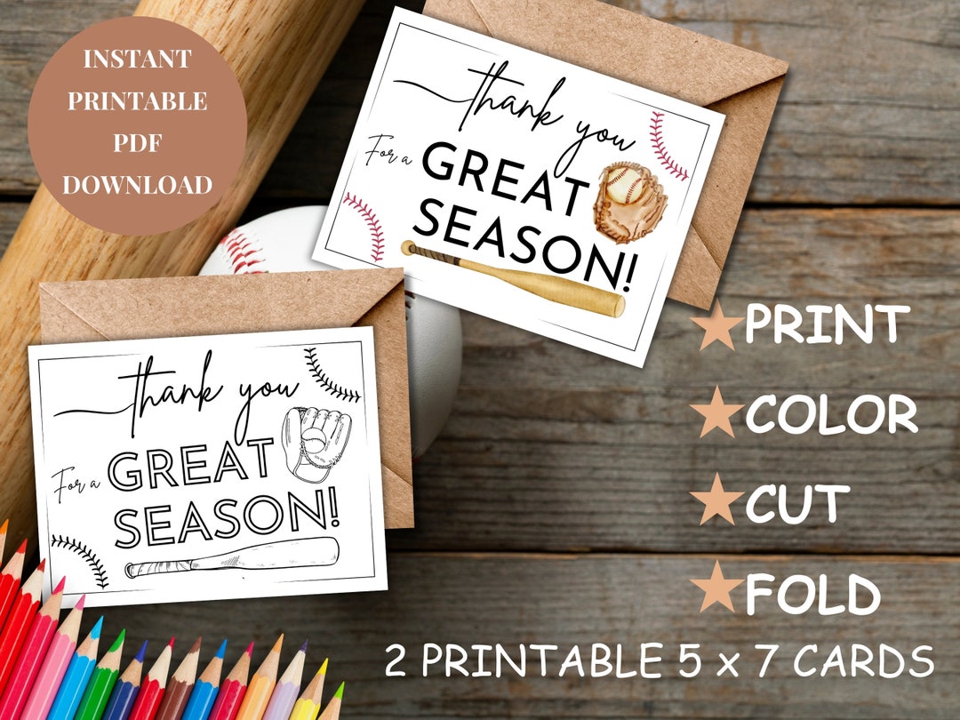 PRINTABLE Baseball Card, Coloring Coach Card, Thank You Coach, Coach ...