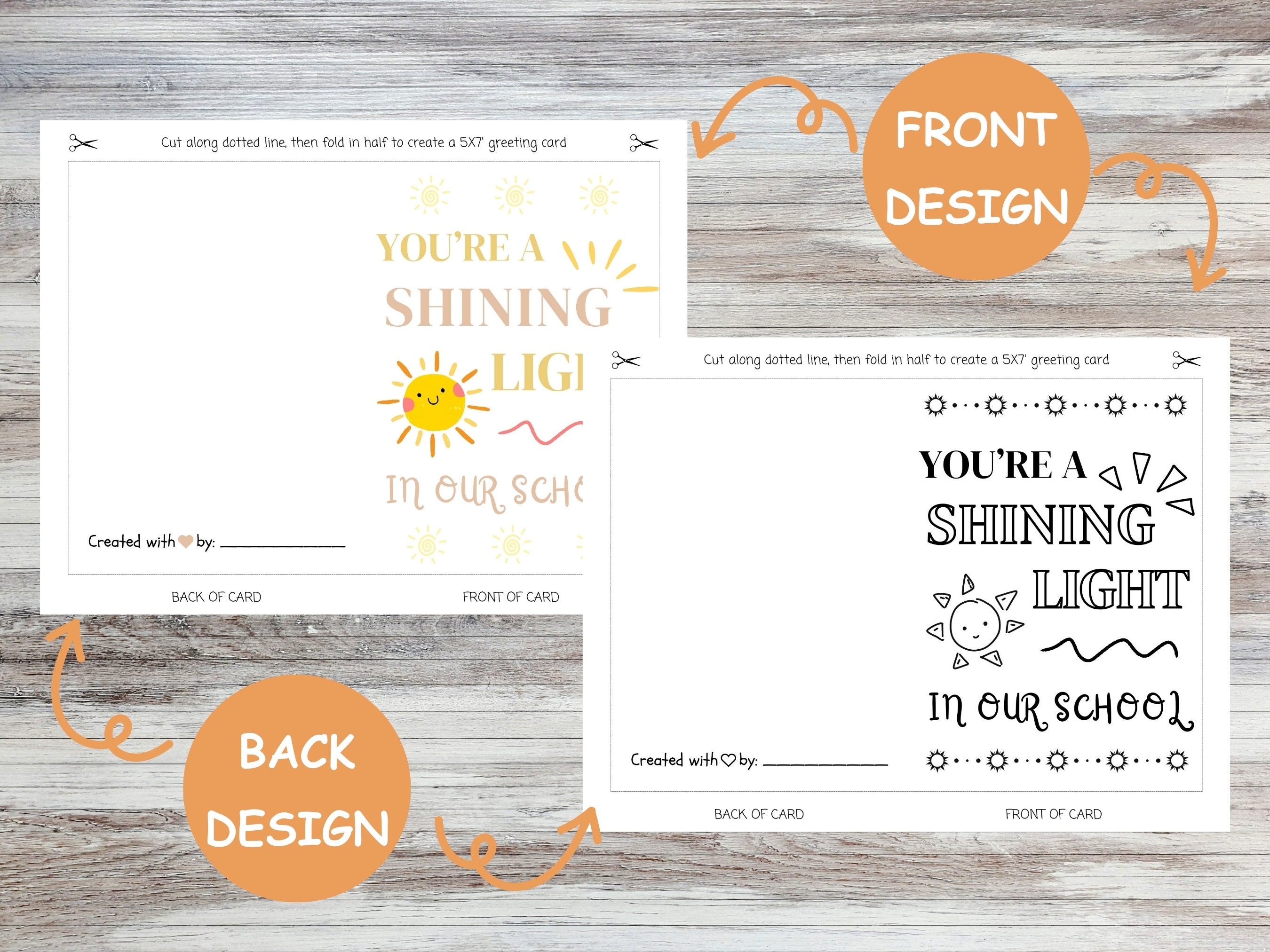 PRINTABLE You're A Shining Light, Coloring Teacher Card, Thank You ...