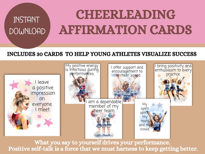 30 Printable Positive Affirmation Cards, Confidence, Motivational Cards ...