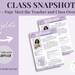 Class Snapshot - One Page Meet the Teacher and Class Overview, Teacher ...