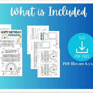 Principal Birthday Printable, Principal Birthday Card, Thank You ...