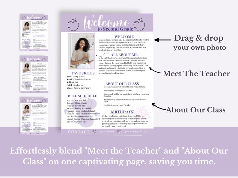 Class Snapshot - One Page Meet the Teacher and Class Overview, Teacher ...