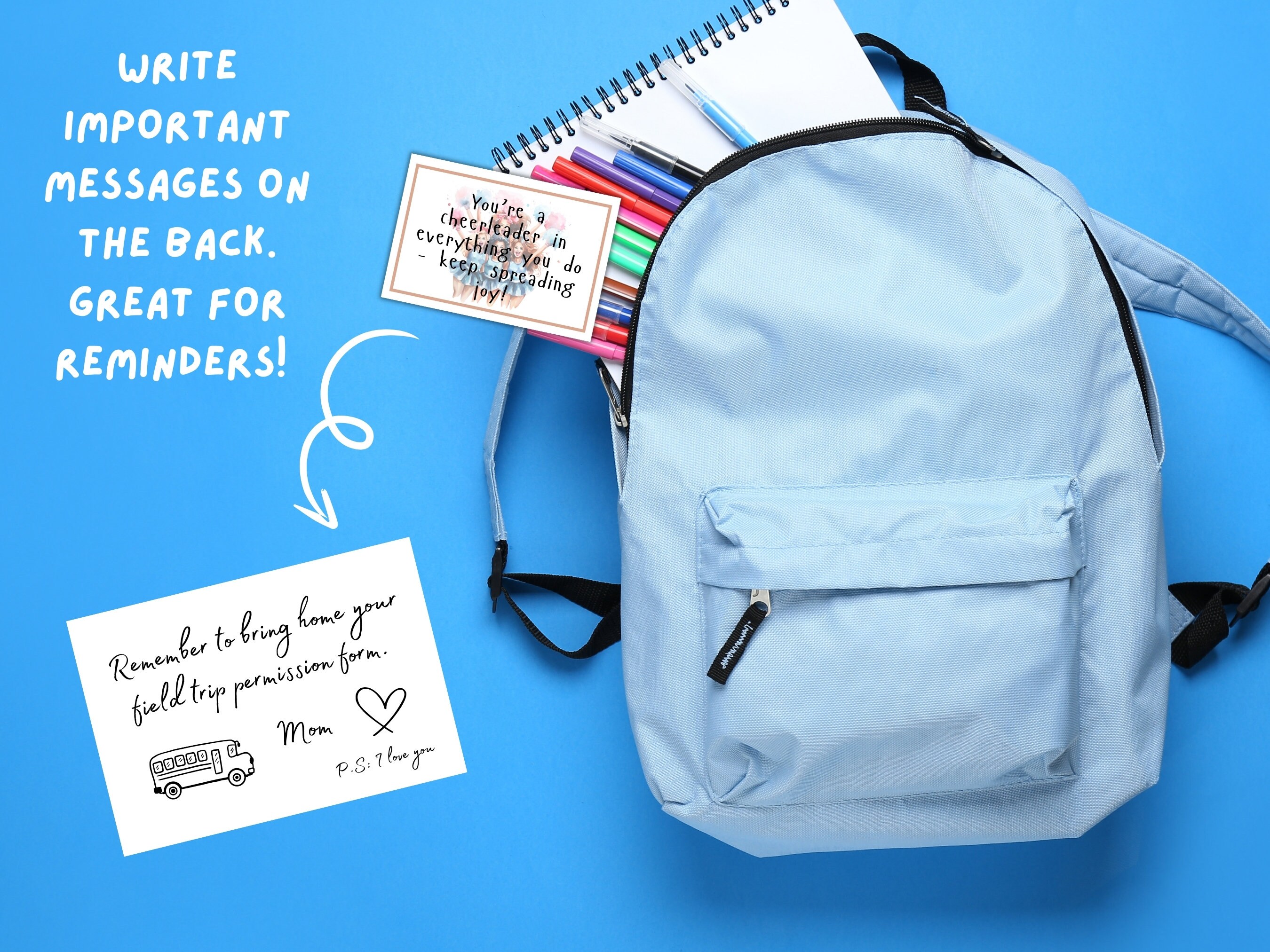 Cheerleading Lunch Box Notes for Kids, Positive Affirmations ...