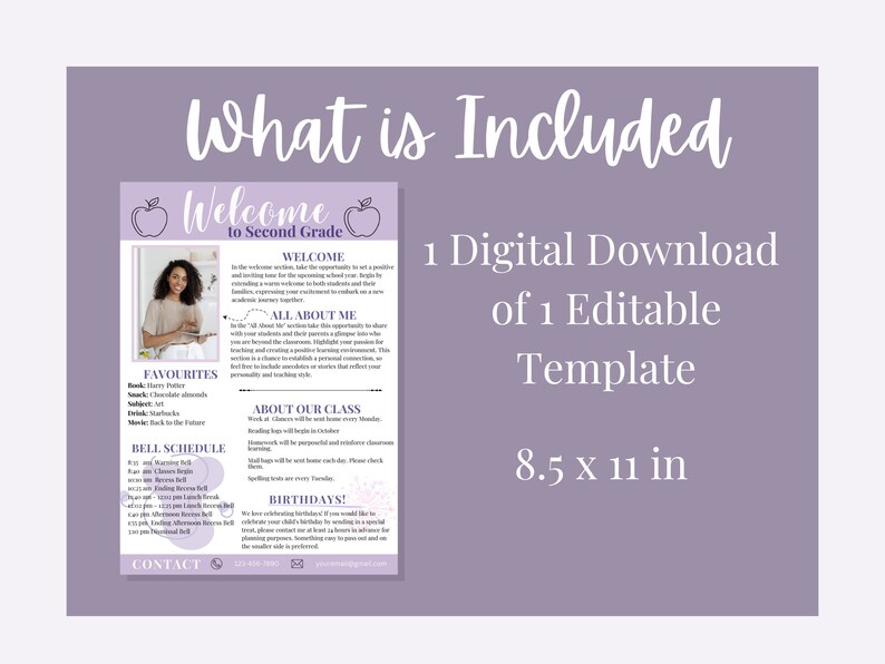 Class Snapshot One Page Meet the Teacher and Class Overview, Teacher ...