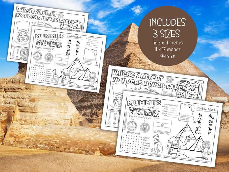 Egypt Themed Printable Activity Sheet, Placemat for Kids – Word Search ...
