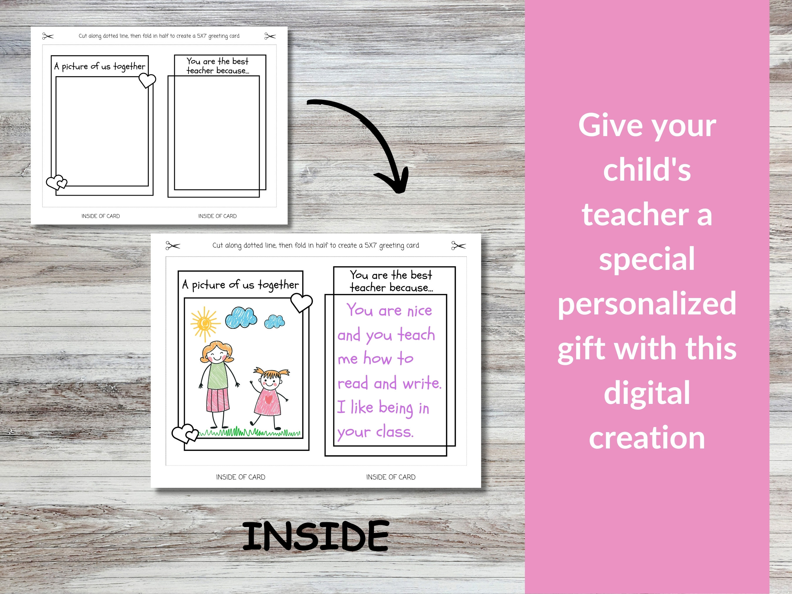 PRINTABLE Donut, Coloring Teacher Card, Thank You Teacher, Teacher ...