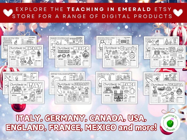 Christmas in Italy Kids Activity Sheet, Printable Coloring, Word Search ...