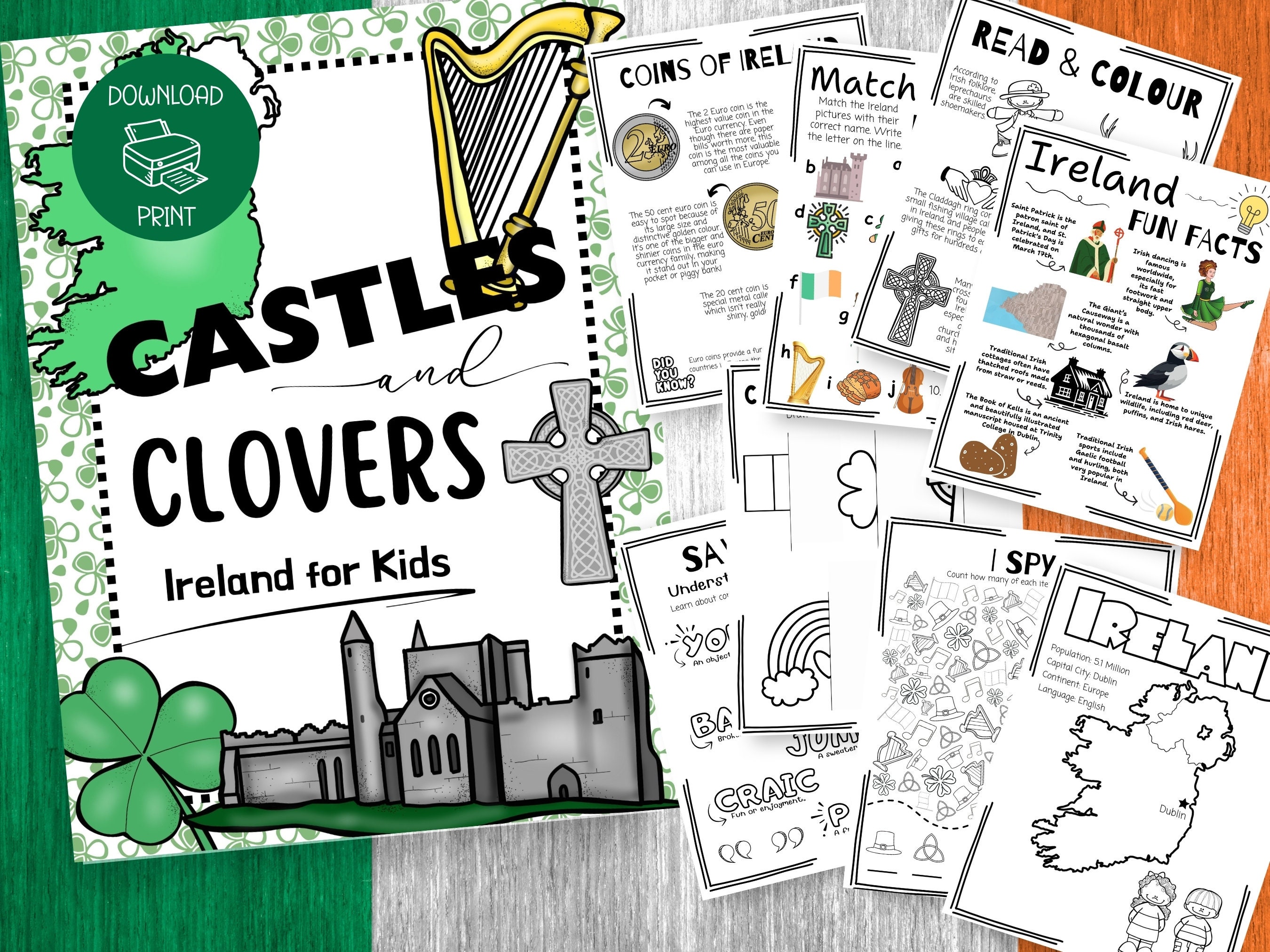 Ireland for Kids, Ireland Activities, Ireland Coloring, Travel ...