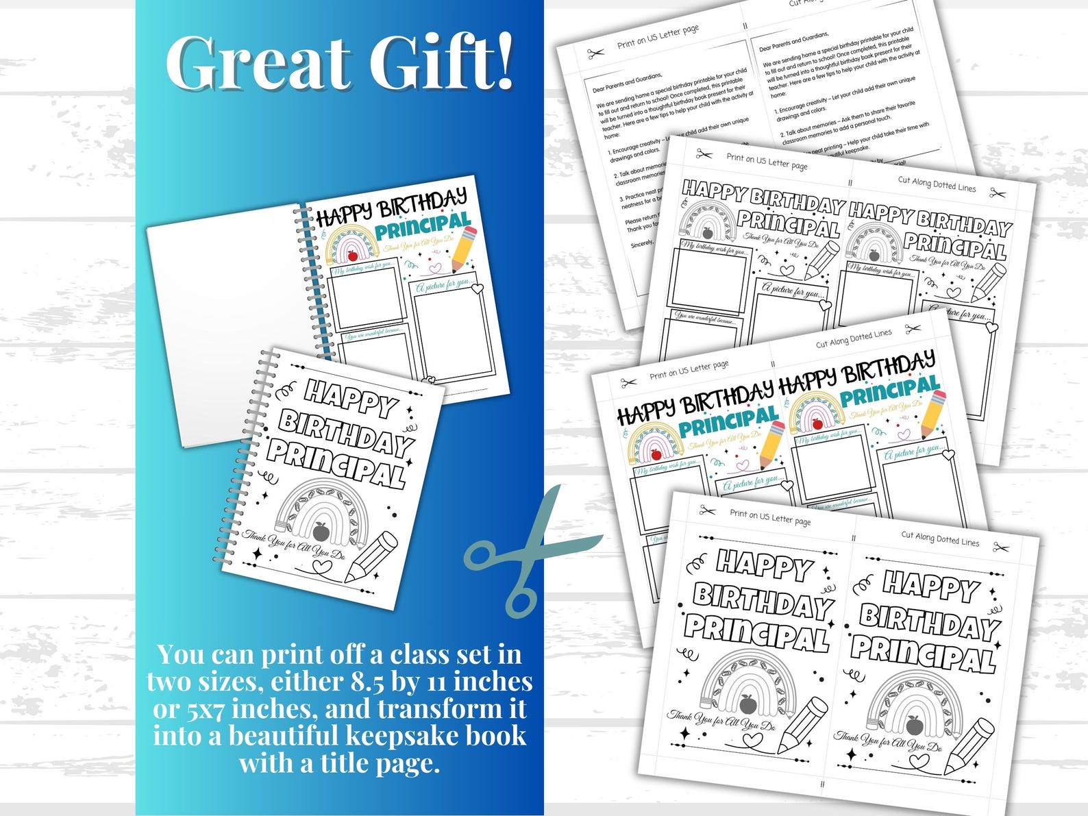 Principal Birthday Printable, Principal Birthday Card, Thank You ...