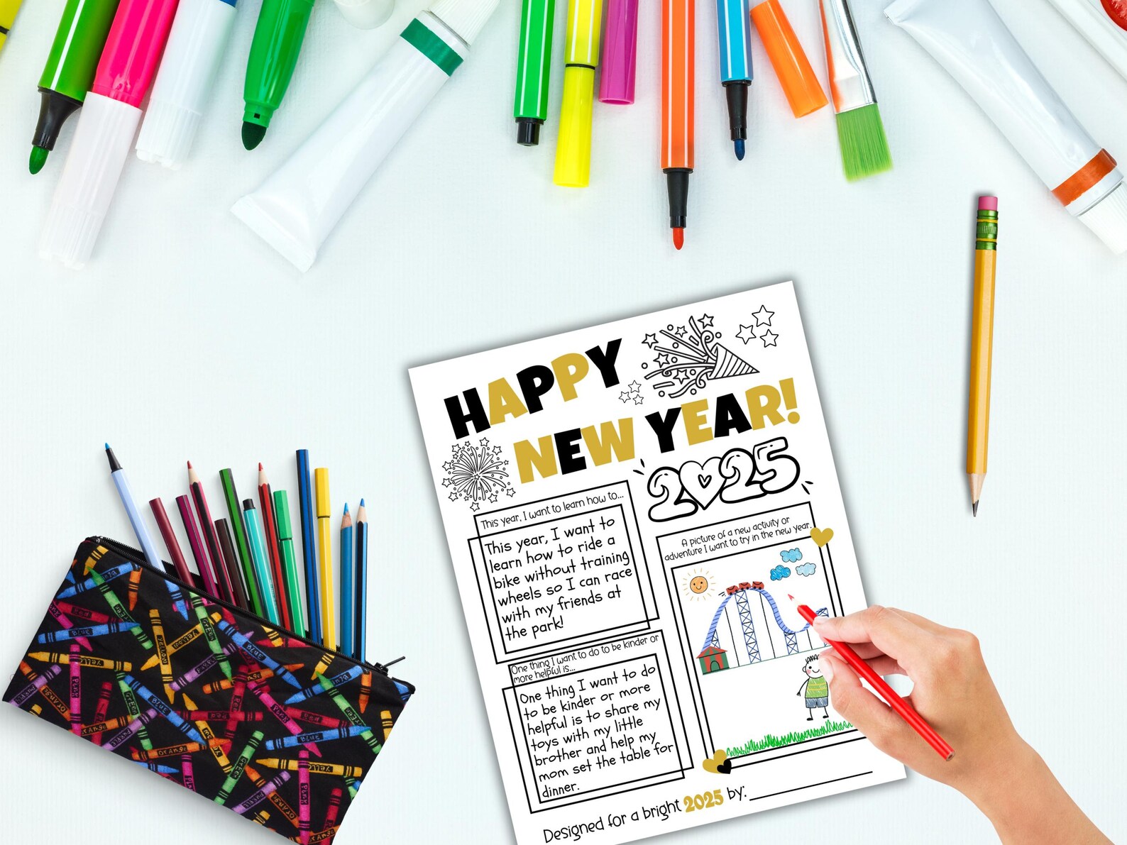 New Years Resolution Printable Activity for Kids, Fun New Years ...