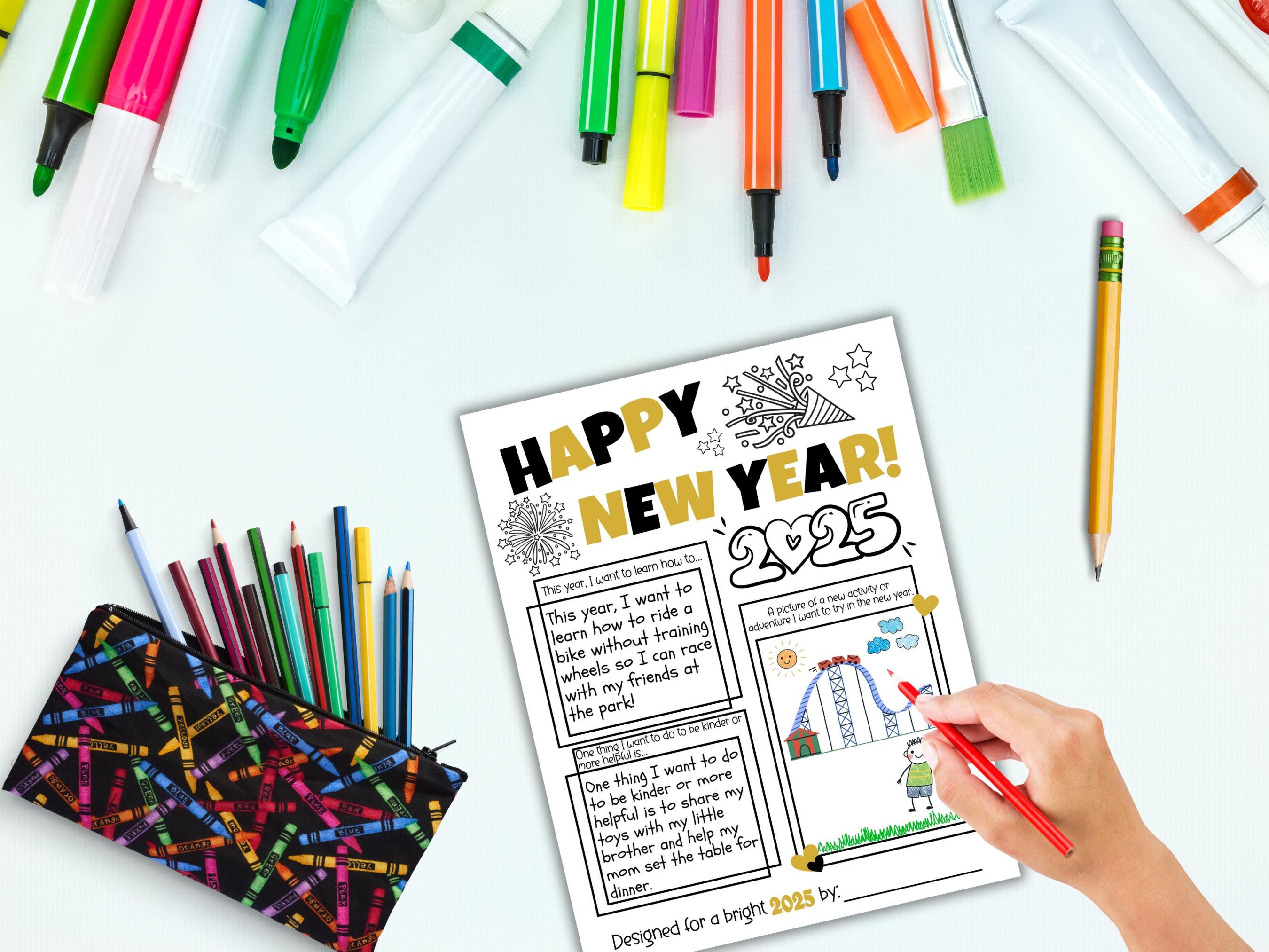 New Years Resolution Printable Activity for Kids, Fun New Years ...