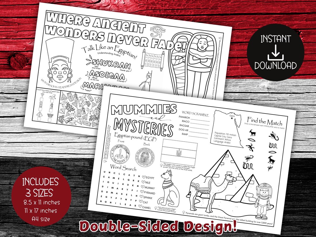 Egypt Themed Printable Activity Sheet, Placemat for Kids – Word Search ...