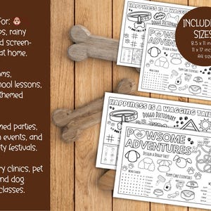 Dog, Puppy, Pet Themed Printable Activity Sheet, Placemat for Kids ...