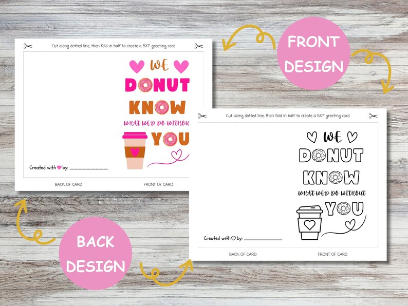 PRINTABLE Donut, Coloring Teacher Card, Thank You Teacher, Teacher ...
