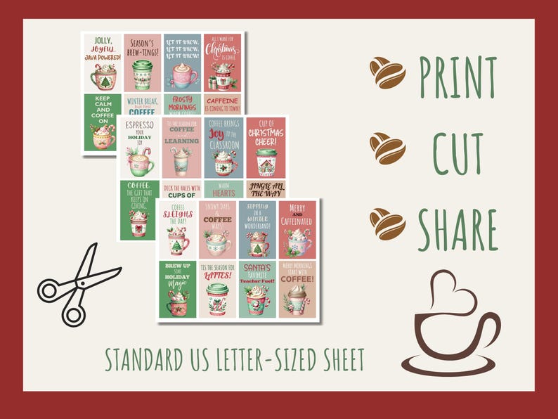 Coffee Teacher Appreciation Cards, Printable Thank You Card, Thank You ...