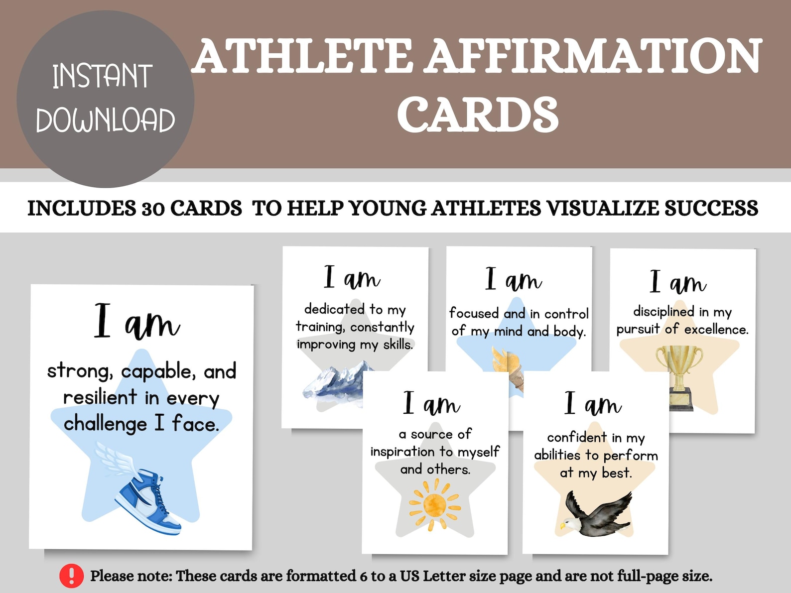 30 Printable Positive Affirmation Cards for Kids, Self Esteem ...