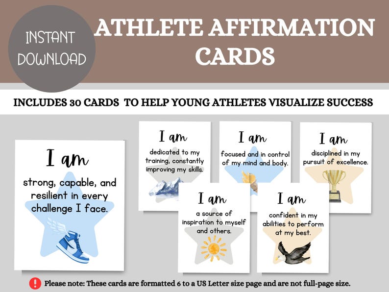 30 Printable Positive Affirmation Cards for Kids, Self Esteem ...