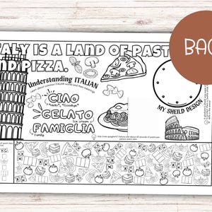 Italy Themed Printable Activity Sheet, Placemat for Kids – Word Search ...