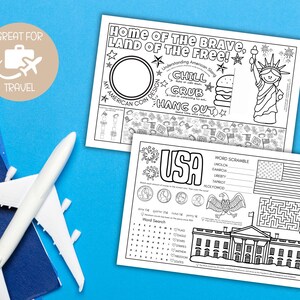 USA Themed Printable Activity Sheet, Placemat, for Kids – Word Search ...