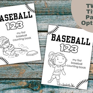 Baseball Book, Baby Shower, Number Book, 123 Coloring Book, Baby's ...