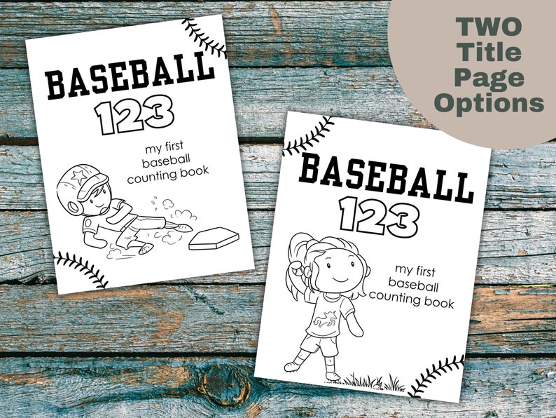 Baseball Book, Baby Shower, Number Book, 123 Coloring Book, Baby's ...