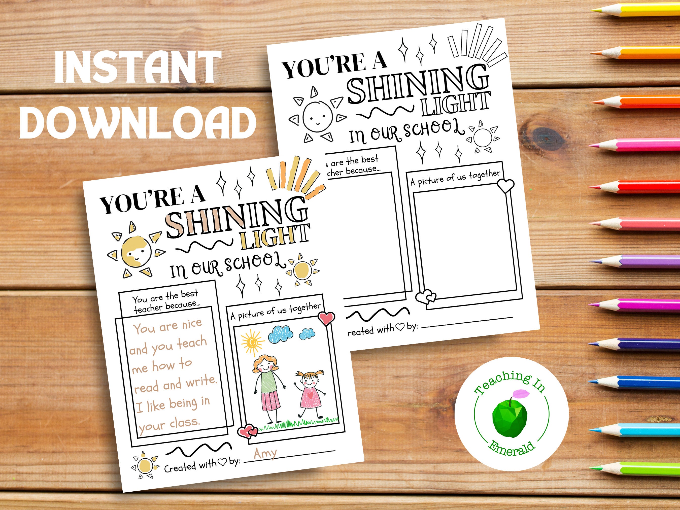 Teacher Appreciation Printable, Teacher Appreciation Week Gift, Thank ...