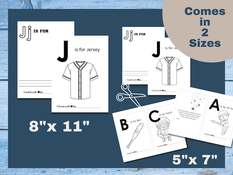 Baseball ABC Book Baby Shower, Alphabet Book Baby Shower, ABC Coloring ...