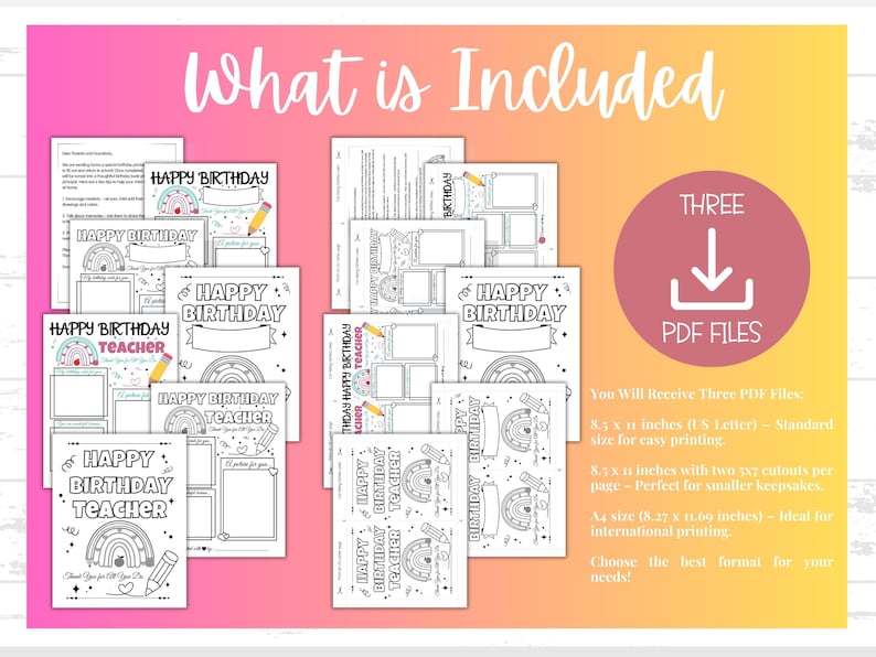 Teacher Birthday Printable, Teacher Birthday Card, Thank You Teacher ...