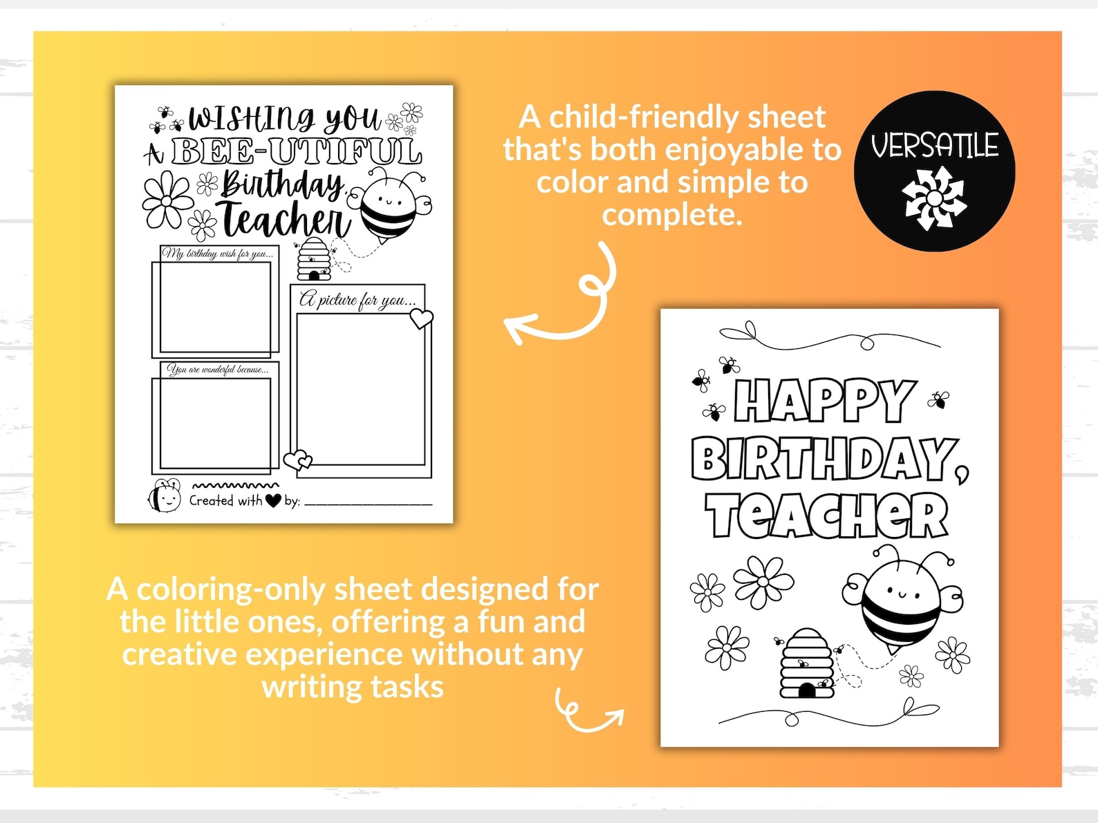 Teacher Birthday Printable, Teacher Birthday Card, Thank You Teacher ...