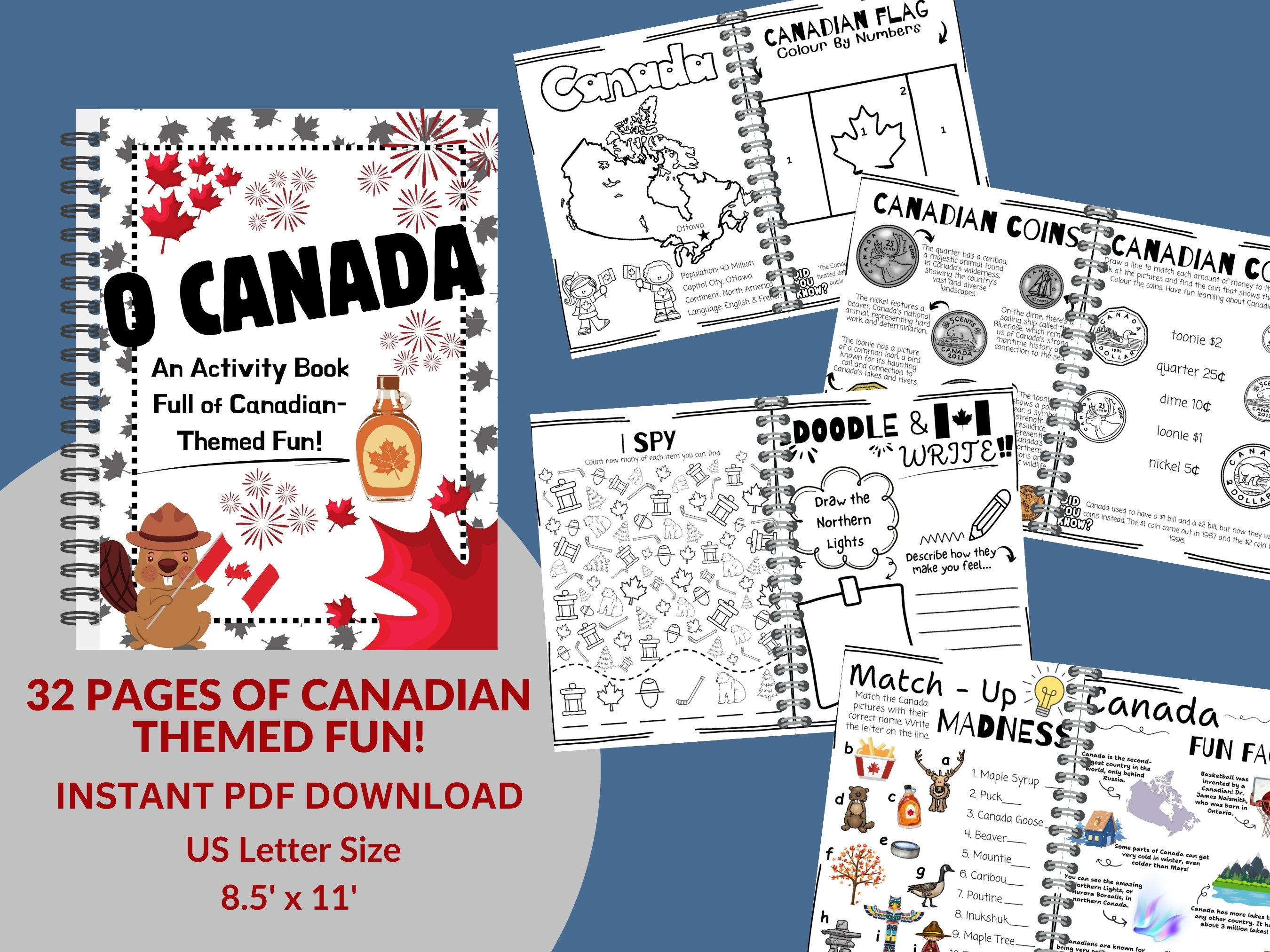 Canada Day Activity Bundle, Canada Day Printables, Canadian Worksheet ...