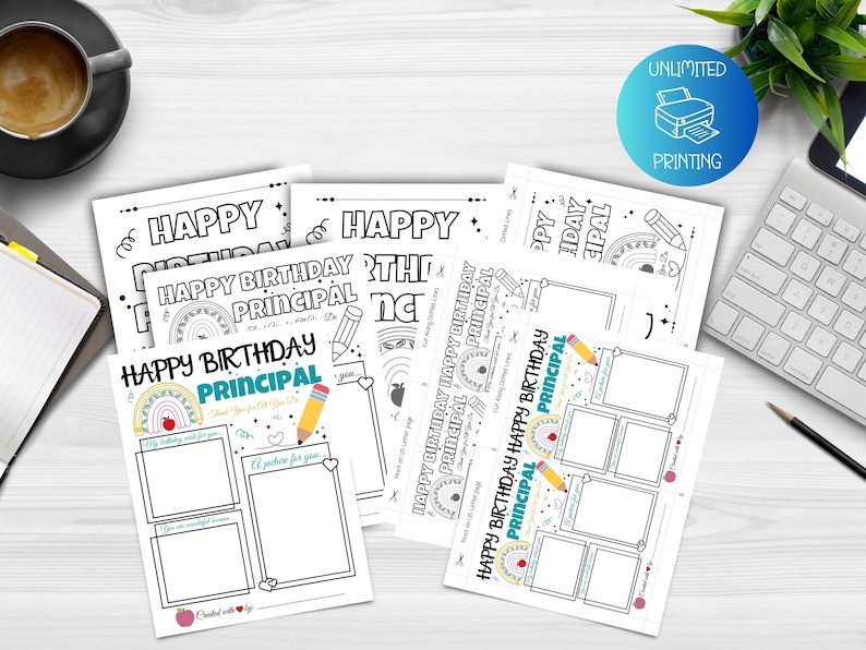 Principal Birthday Printable, Principal Birthday Card, Thank You ...