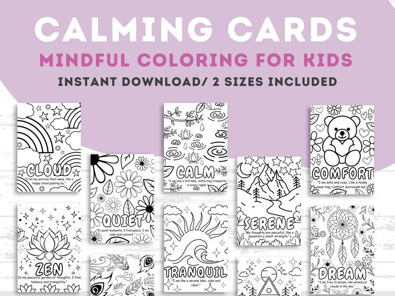 Mindfulness Colouring for Kids / Positivity Cards / Self Esteem / Kids ...